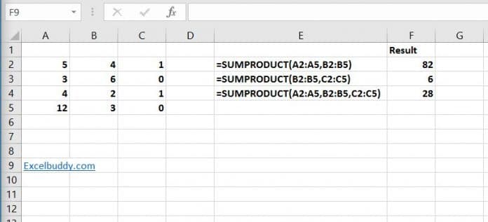 How to use the SUMPRODUCT Function in Excel - Excelbuddy.com