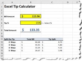 Tip Calculator Template in Excel - Download Template - Excelbuddy.com