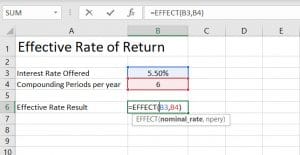 Effective Rate of Return in Excel - Excelbuddy.com